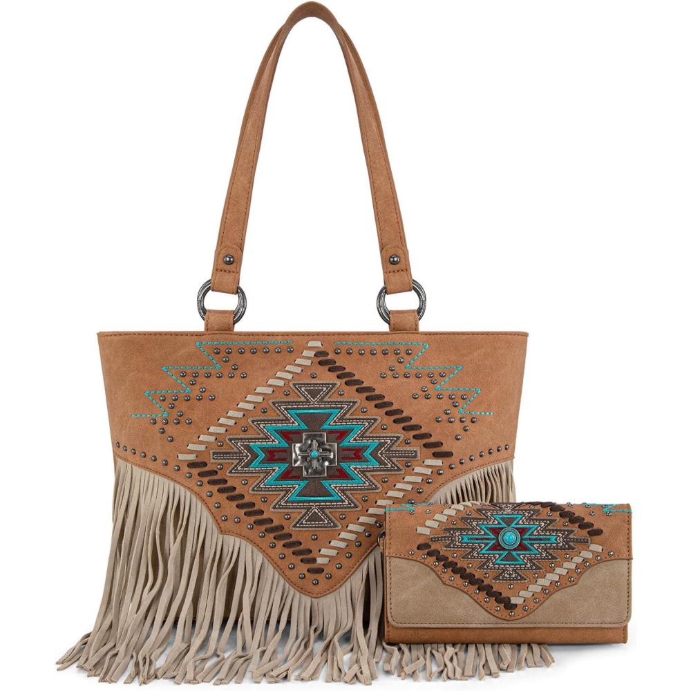 Montana West Western Tote Bag for Women Tooled Shoulder Purse with ...