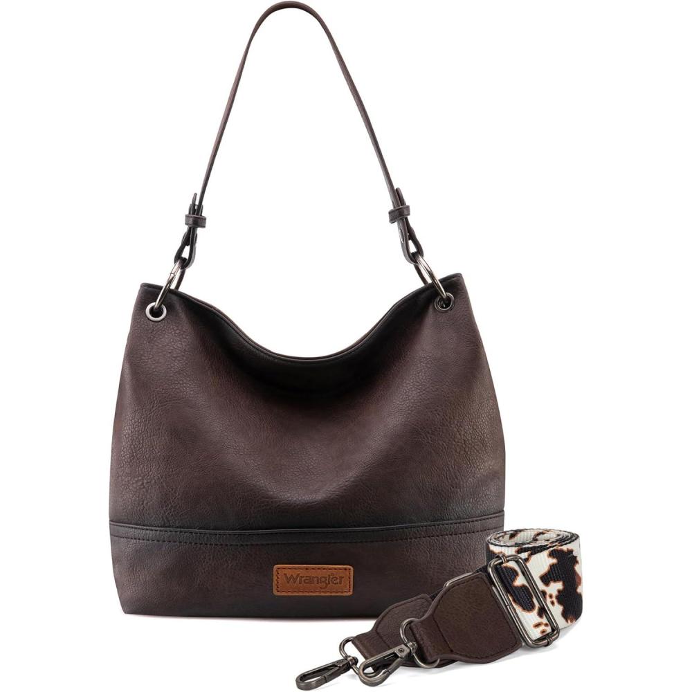 Wrangler Hobo Bags for Women Vegan Leather Top Handle Shoulder Purses ...