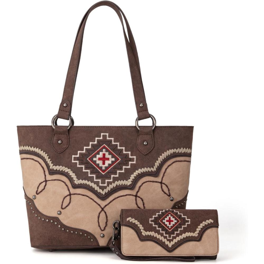Montana West Aztec Tote Bag for Women Embroidered Western Shoulder ...